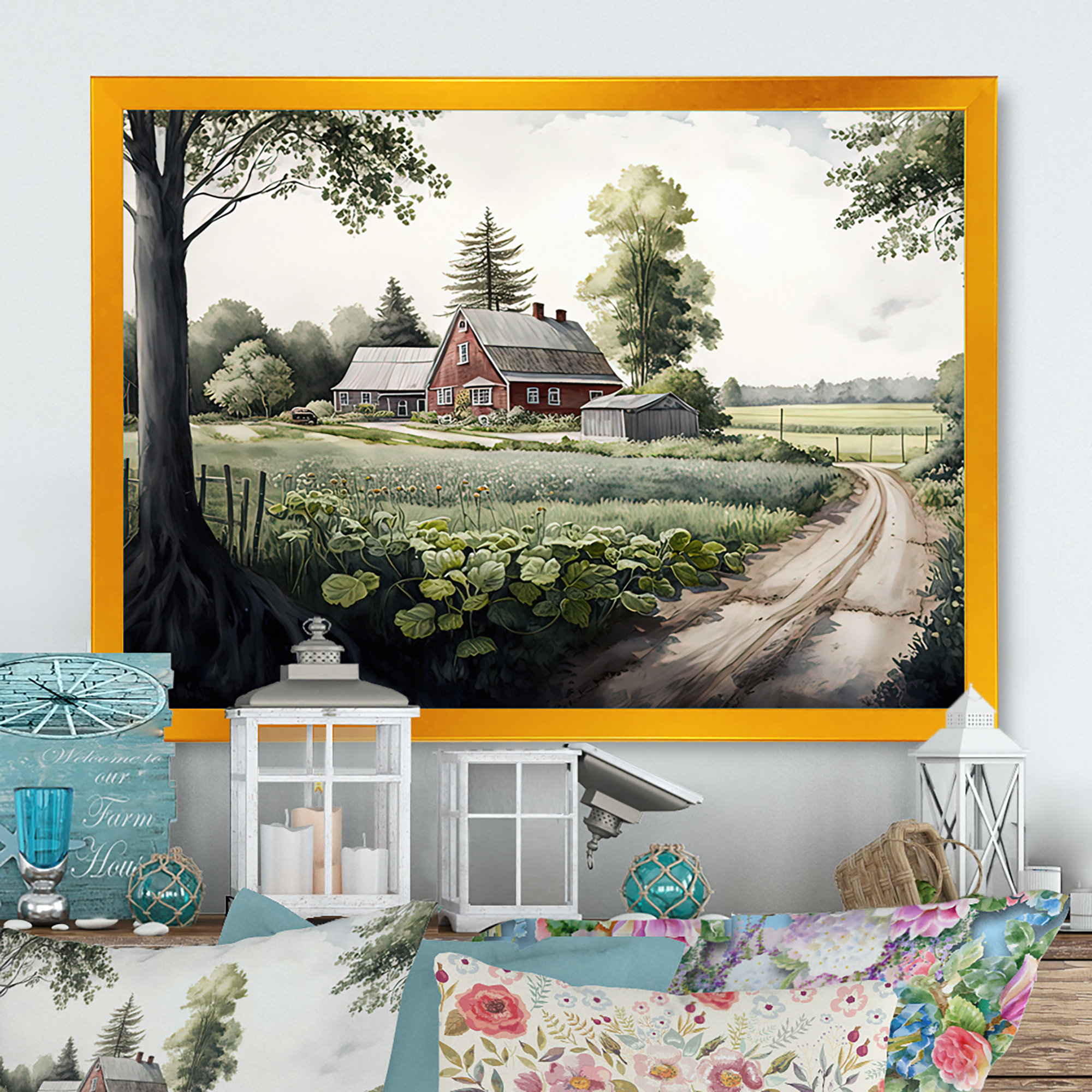 Red Barrel Studio® Welcome To The Farm II - Farmhouse / Country Canvas ...