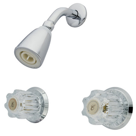 Kingston Brass Twin Acrylic Diverter Handles Shower Faucet | Wayfair