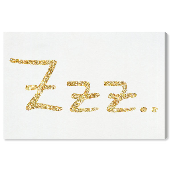 East Urban Home Zzz Gold - Wrapped Canvas Graphic Art | Wayfair.co.uk