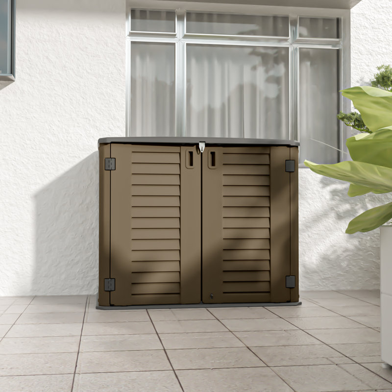 KINYING 4 ft. 2 in. W x 2 ft. 4 in. D Resin Garage Shed | Wayfair