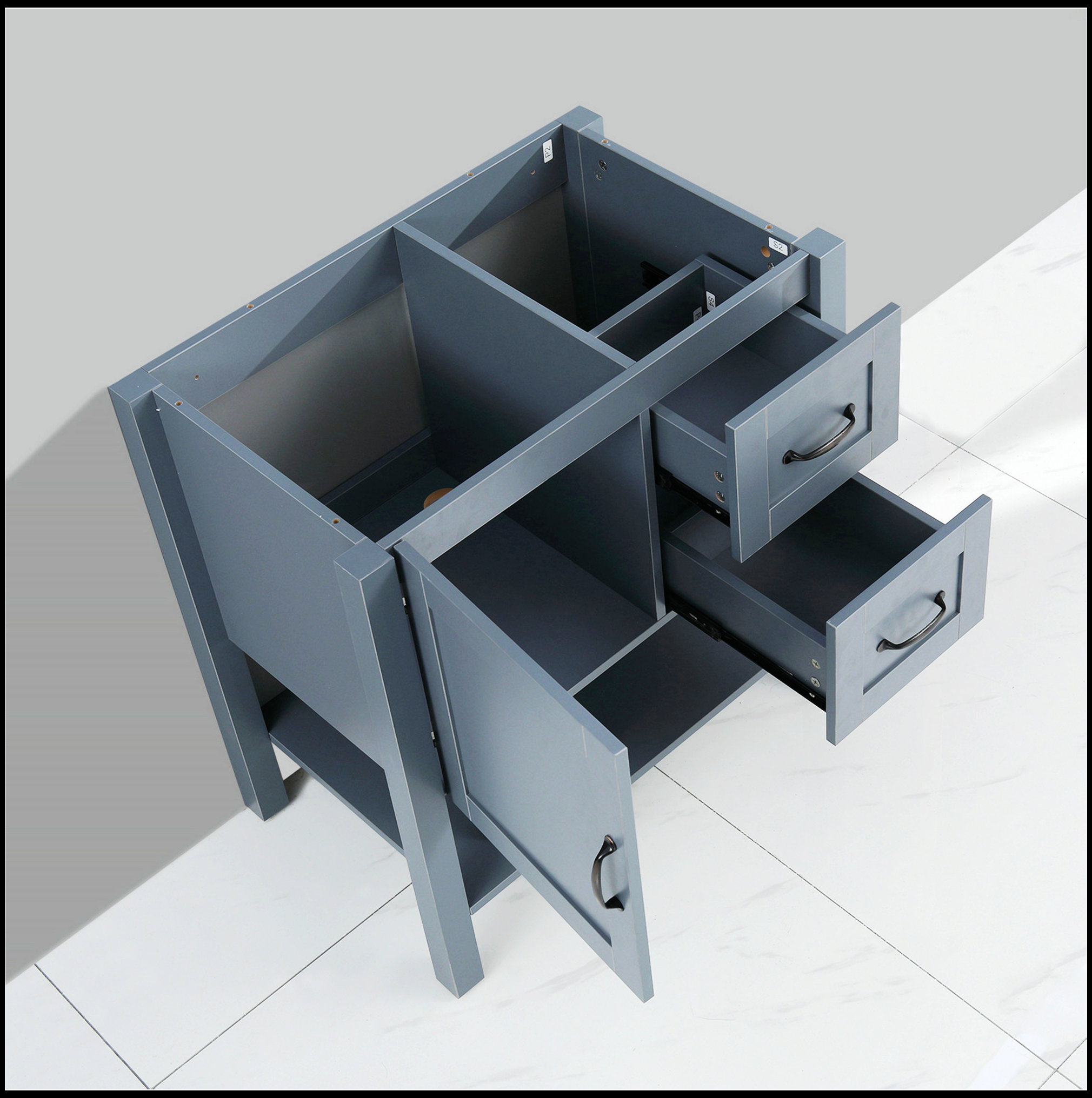 Hokku Designs 30in Gray Bathroom Vanity w/ Mirror and Top Only | Wayfair