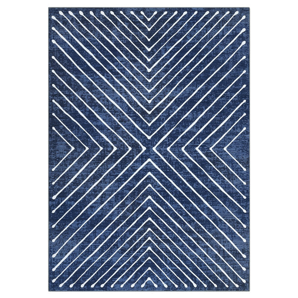 Wrought Studio Modern Abstract Striped Washable Area Rug, Throw Large ...