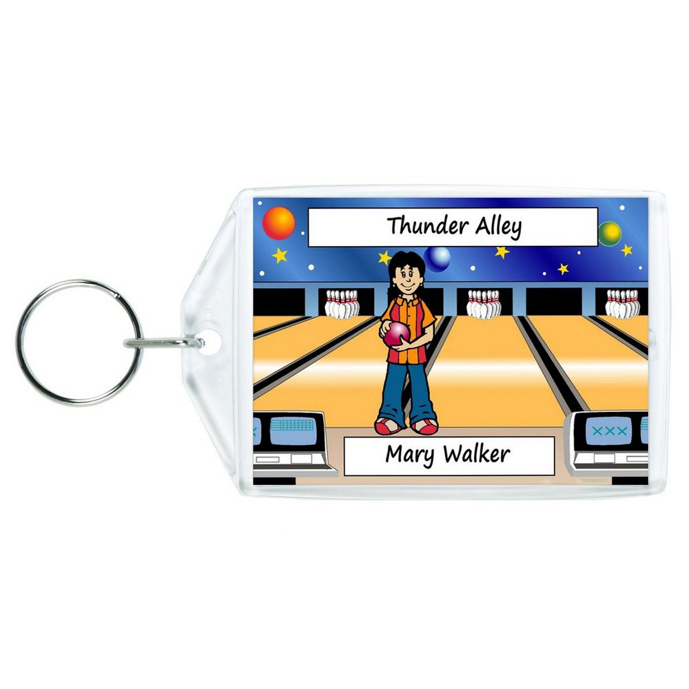 Printed Perfection Personalized Bowling - Female Acrylic Key Chain ...
