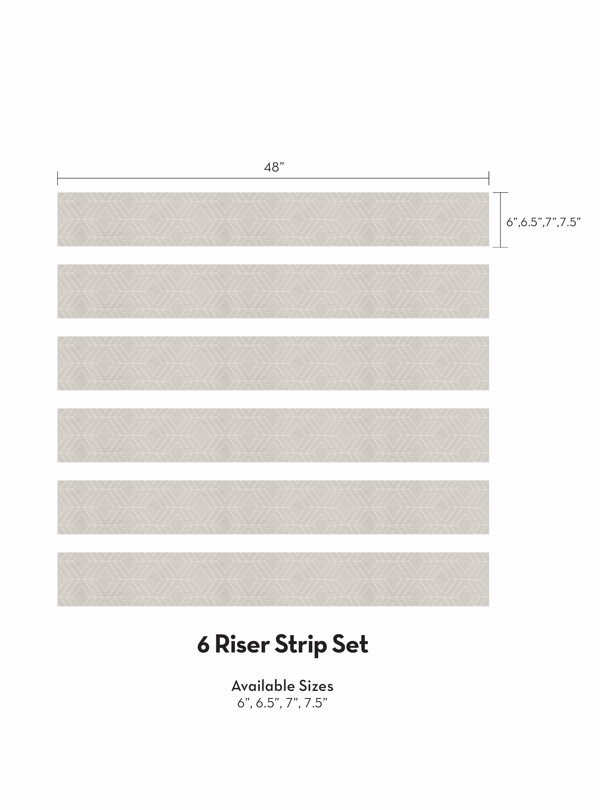 Corrigan Studio® Diamond Geometric Art Deco Lines Peel And Stick Stair ...