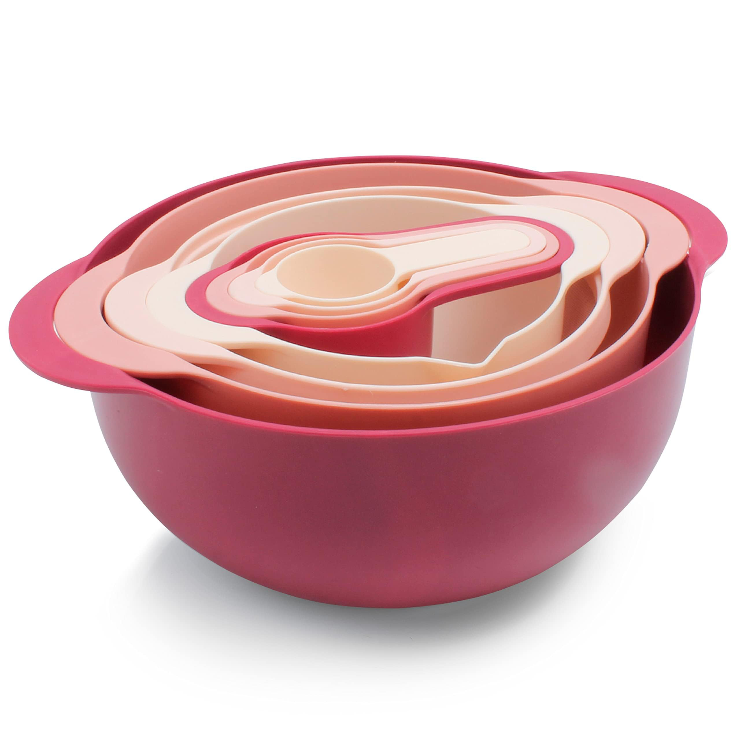 shuoli Nesting Bowls With Measuring Cups Colander And Sifter Set ...