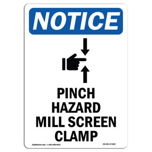 SignMission Pinch Hazard Mill Sign with Symbol | Wayfair