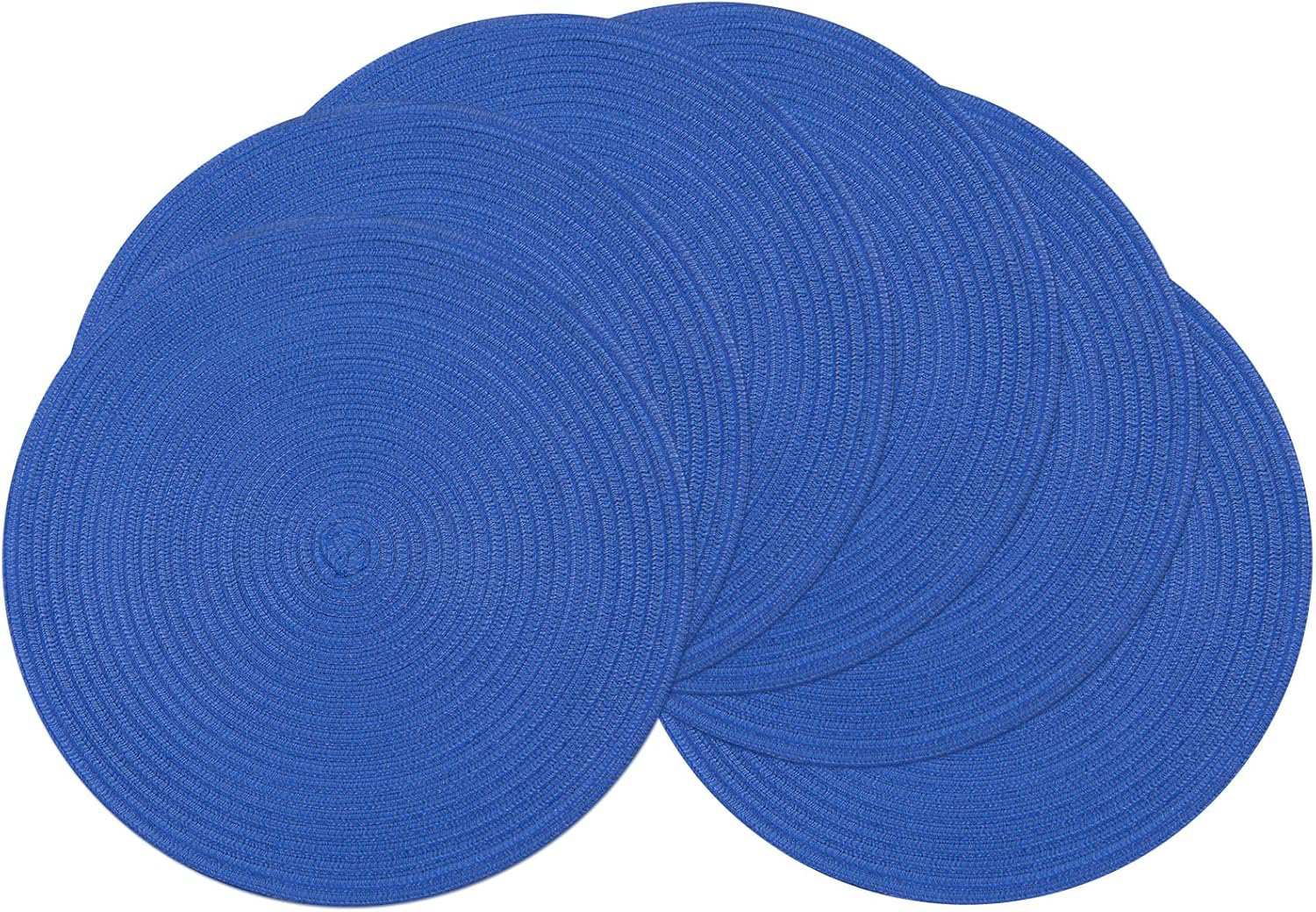 Unkoma Round Placemats Set of 6 Washable 15 inch Round Table Mats | Wayfair