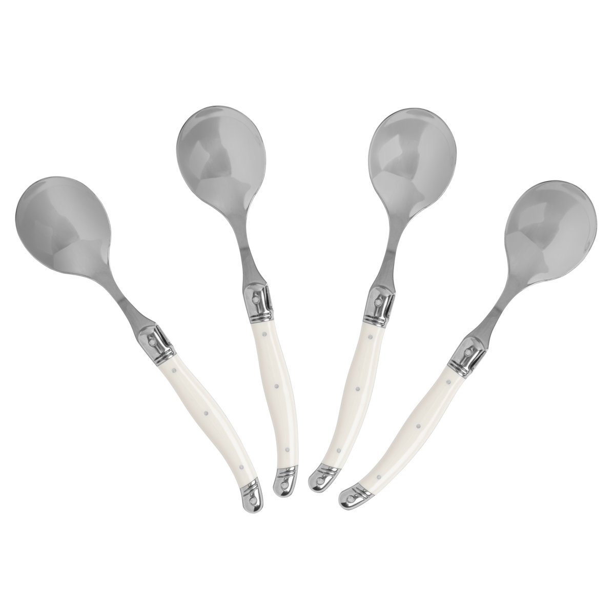 French Home Laguiole Soup Spoons with Faux Ivory Handles, 4-Piece Set ...