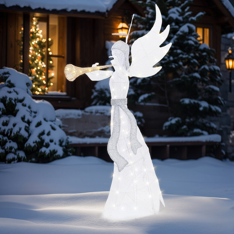The Holiday Aisle® Christmas Decoration Outdoor Lighted Angel with LED ...
