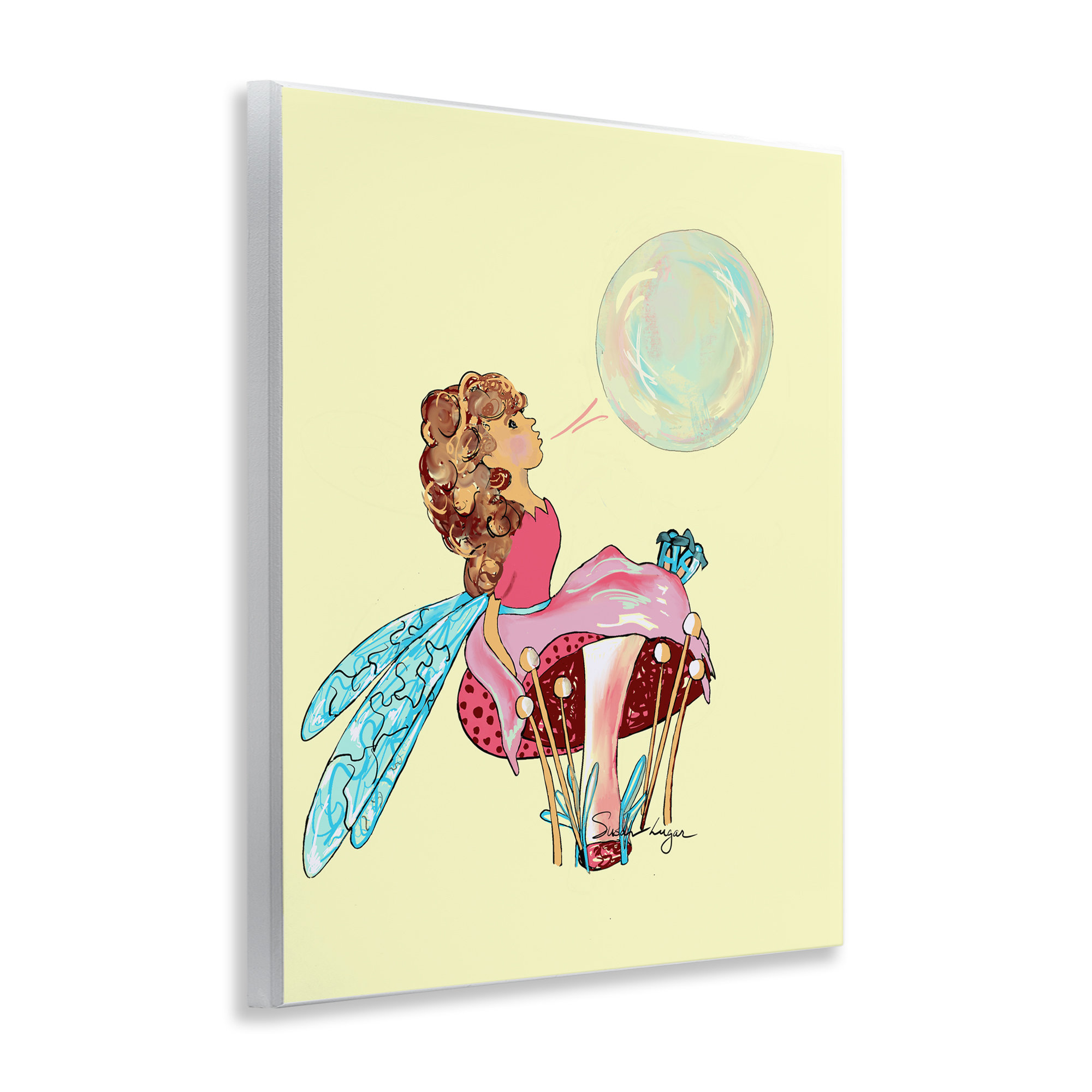 Ebern Designs Ballerina Fairy on Yellow Wall Plaque, design by Susan ...