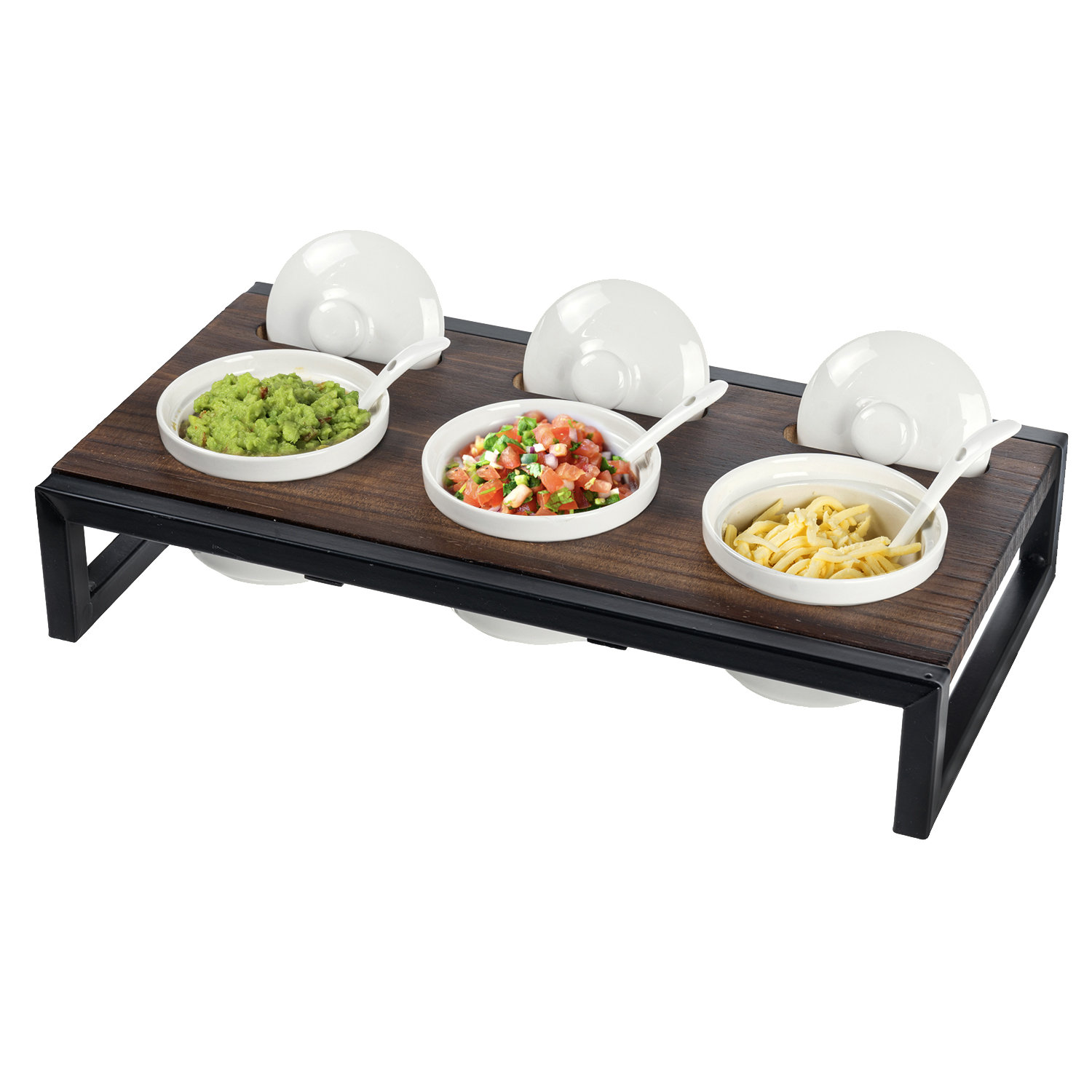 17 Stories 3-Bowl Food Condiment Serving Platter Tray | Wayfair