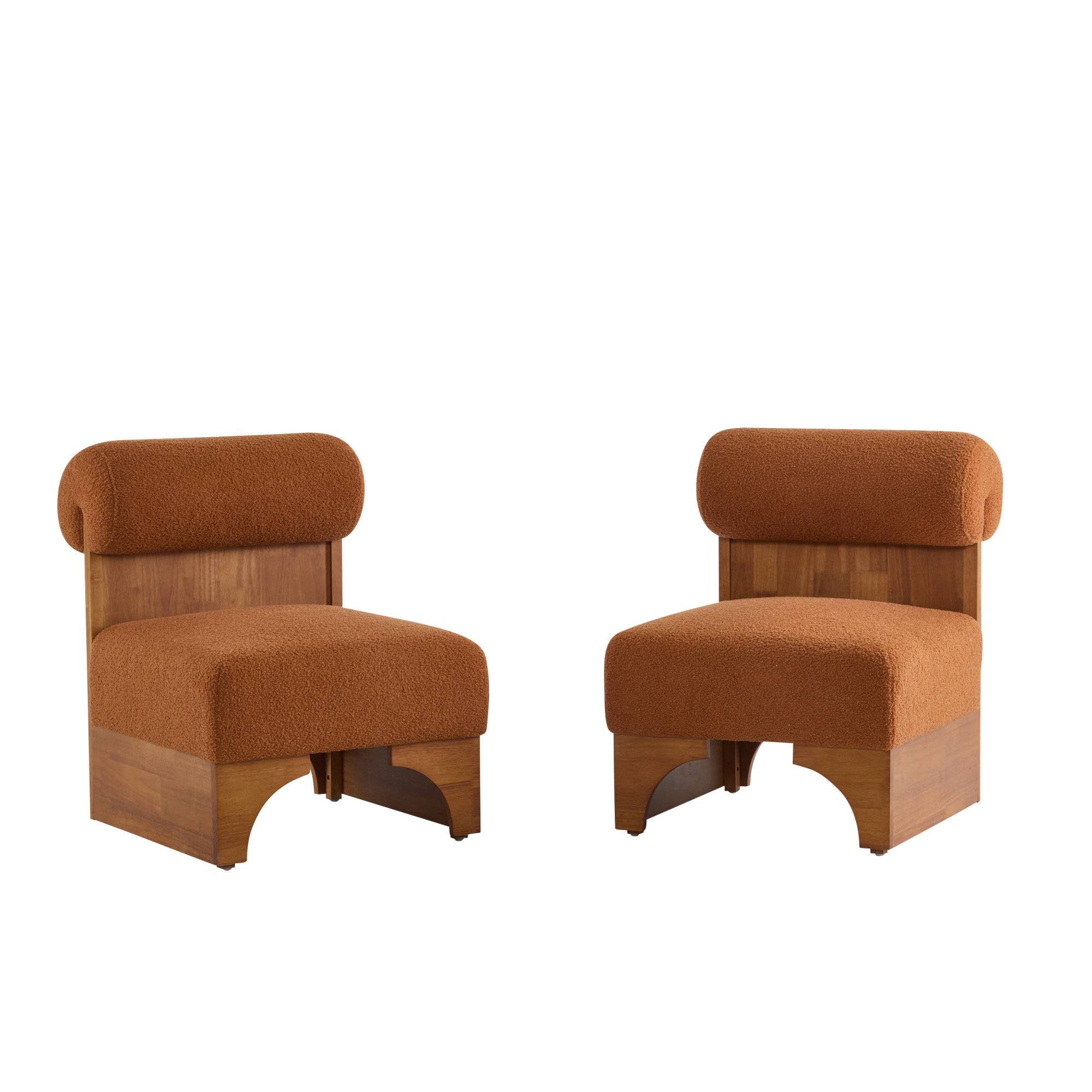 George Oliver Ergonomic Lounge Chair Soft Boucle Modern Design Living ...