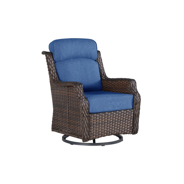 Lark Manor™ Elegant swivel patio wicker chair with thick and supported ...