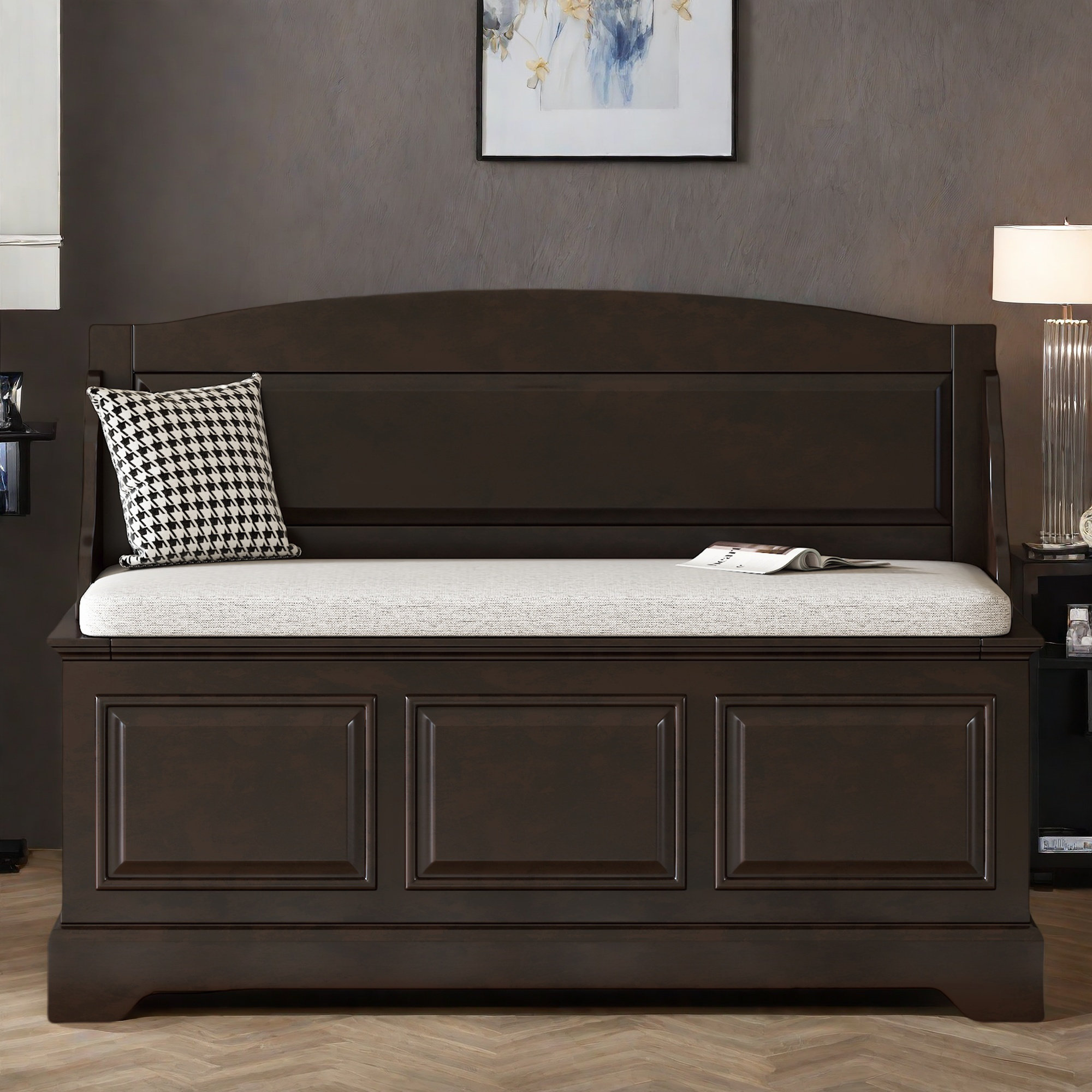 Red Barrel Studio Retro Bench With Soft-close Devices, Hidden Storage ...