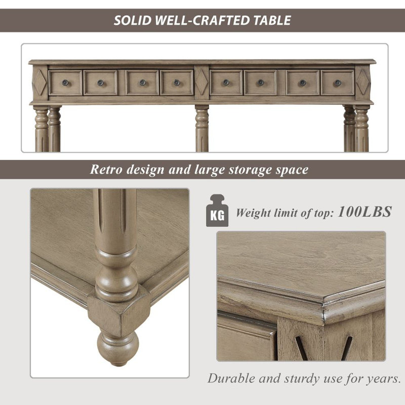 Astoria Grand Alianna 58'' Solid Wood Console Table | Wayfair