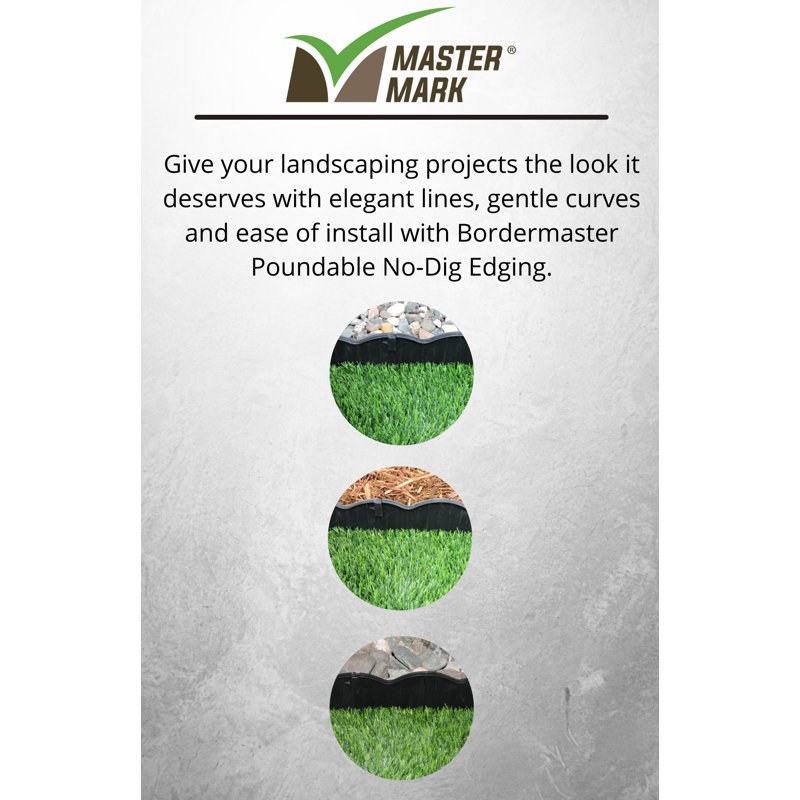 Master Mark Plastics 6'' H x 20'' W Black Vinyl Lawn Edging & Reviews ...