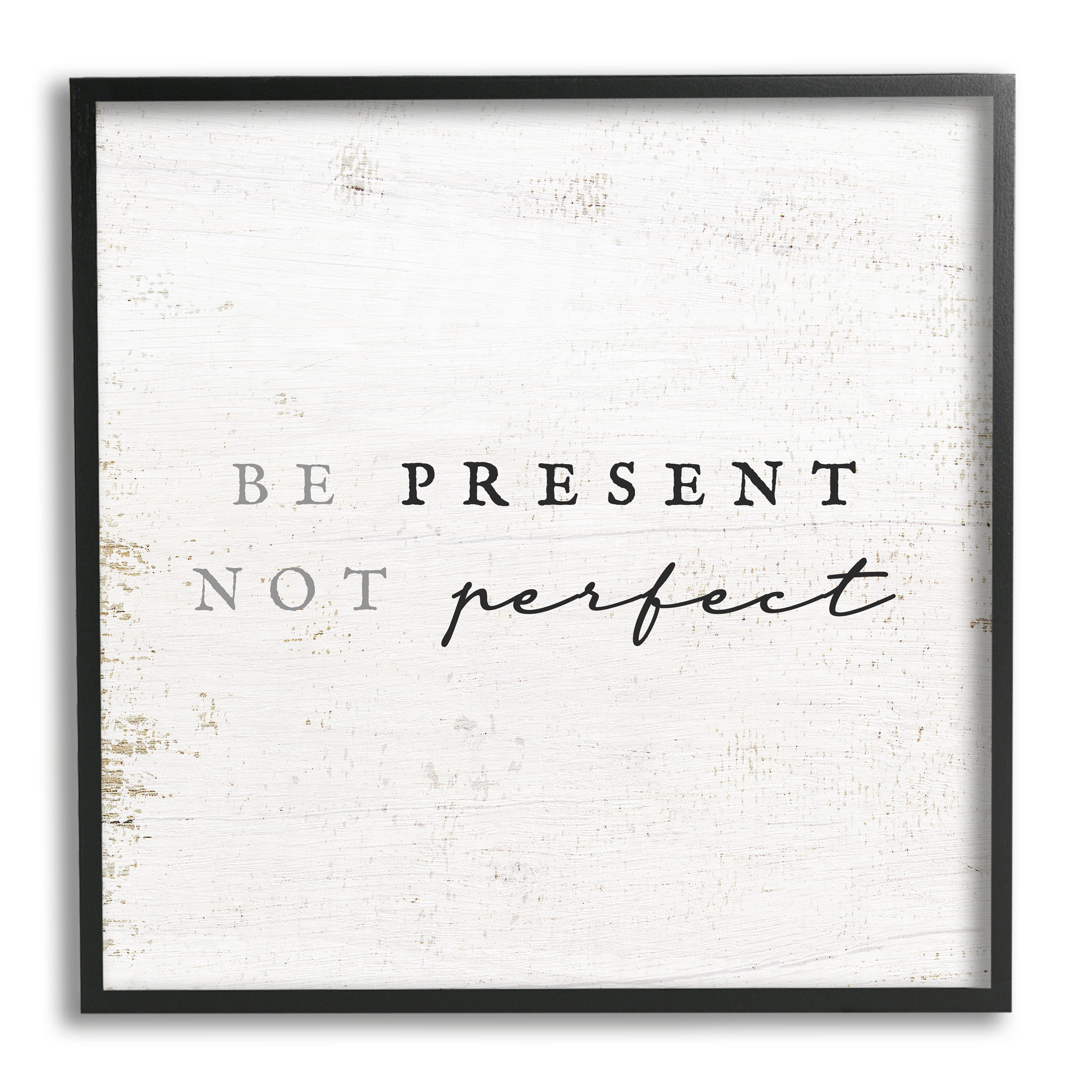 Stupell Industries Present Not Perfect Rustic Framed On Wood Graphic ...