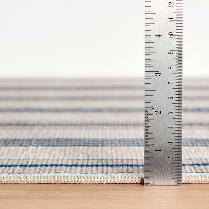 Dash and Albert Rugs Nimes Ticking Neutral Machine Washable Rug | Wayfair