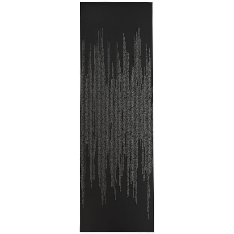 Latitude Run® Scar Charcoal Striped Machine Made Power Loom Polyester ...