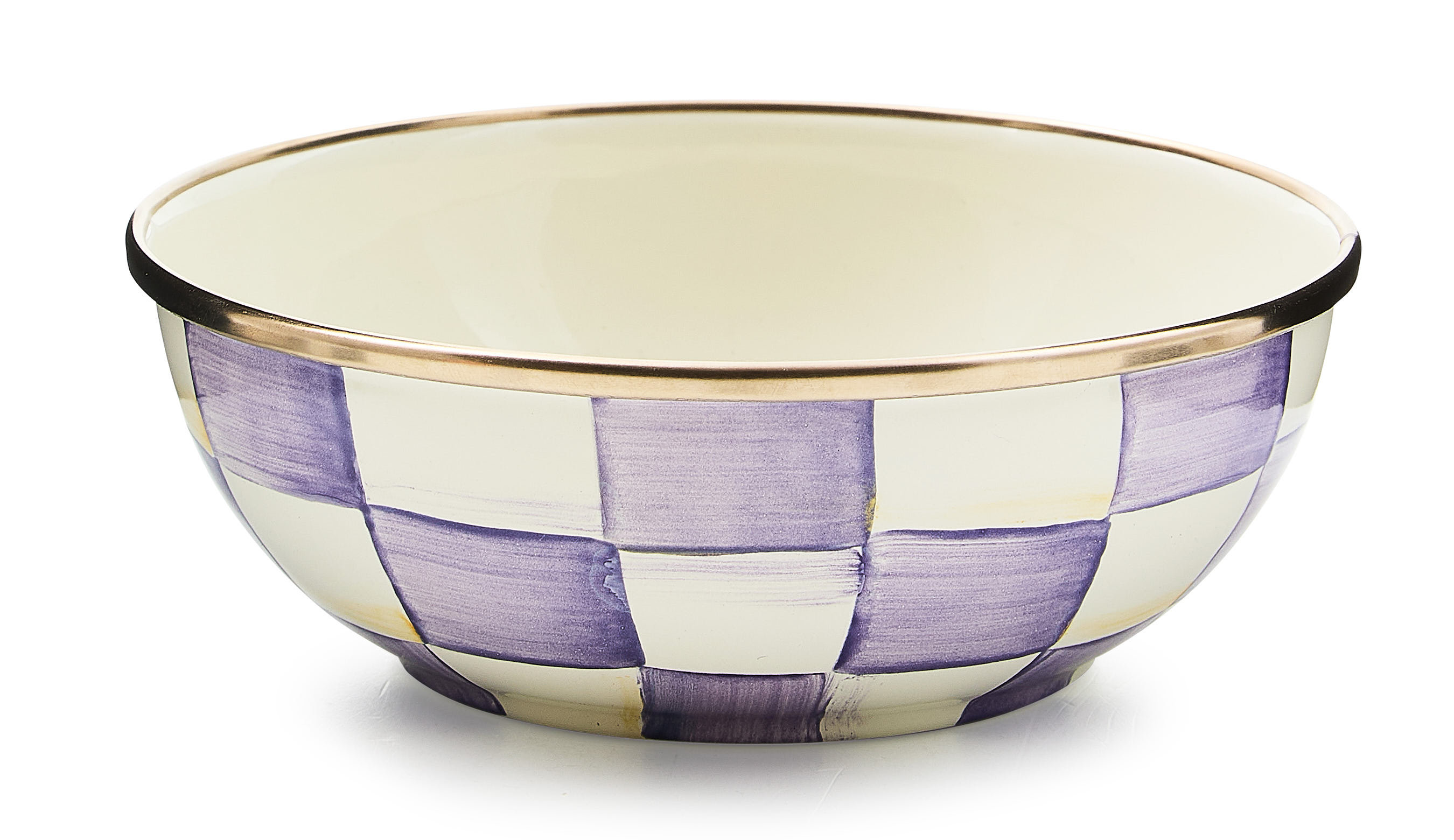 MacKenzie-Childs Violet Check Everyday Bowl | Wayfair