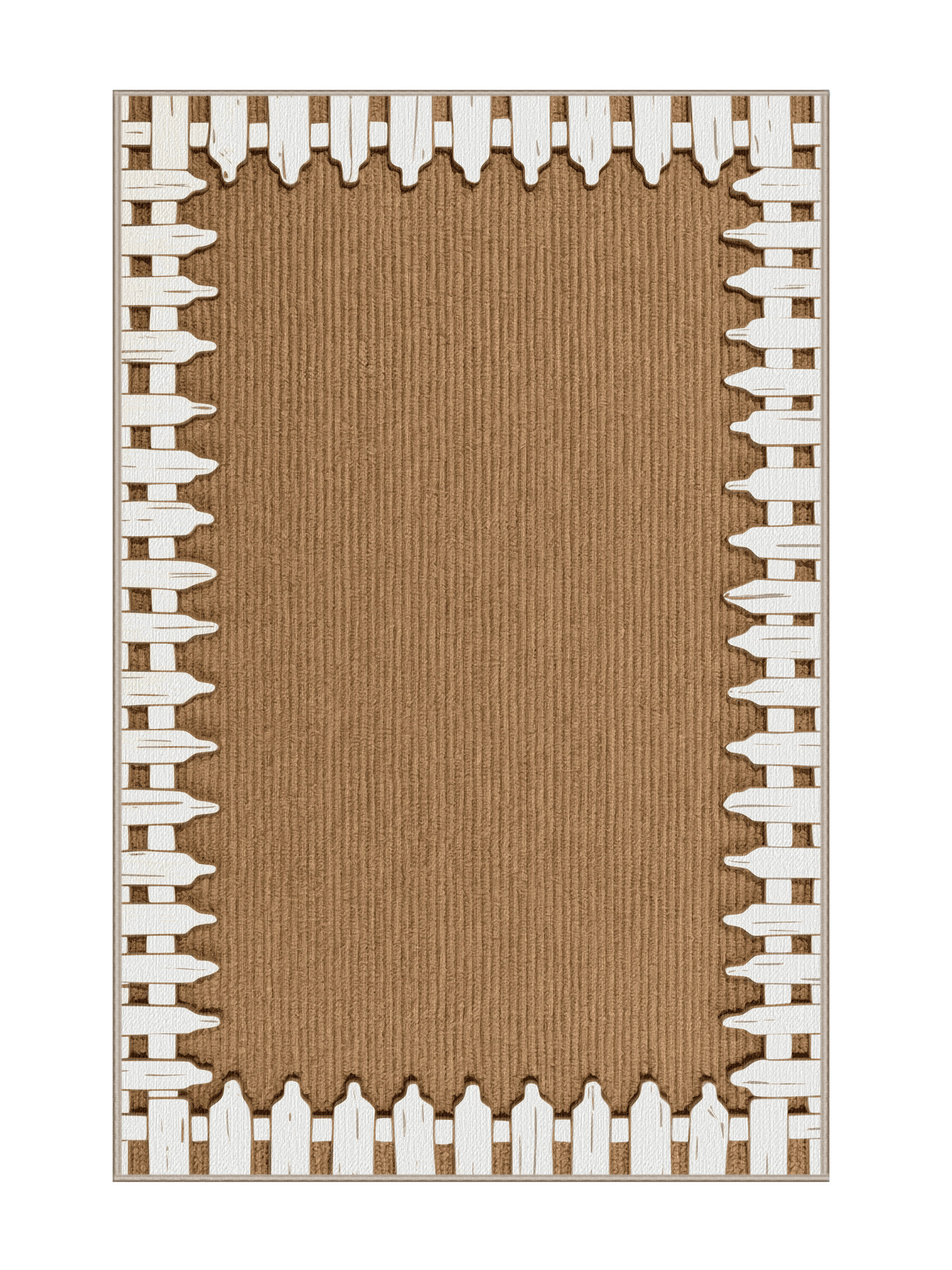 Ophelia & Co. Washable Picket Fence Border Farm Area Rug | Wayfair