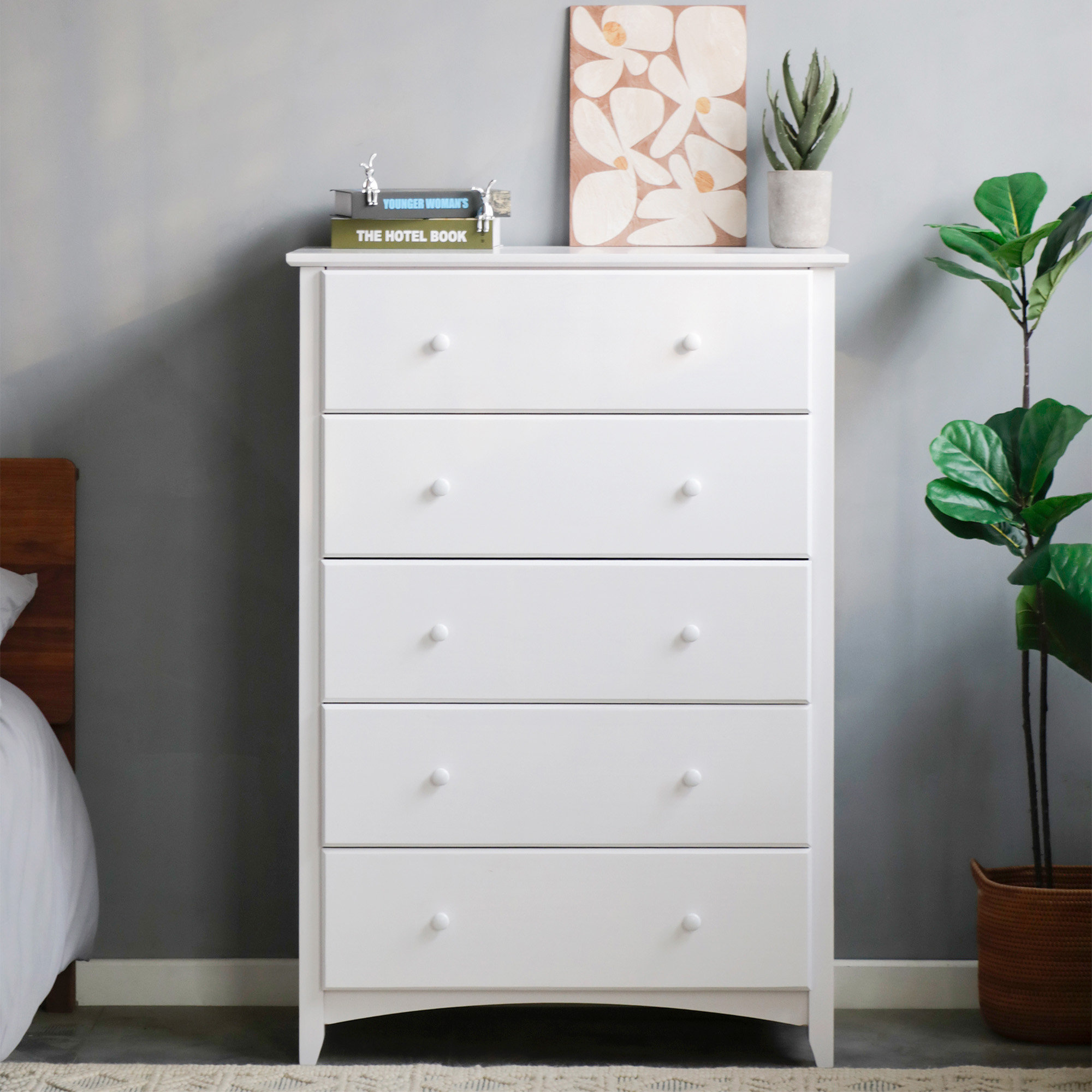 Lark Manor™ Irsa , Solid Wood , Shaker Style, 5 spacious drawers ...