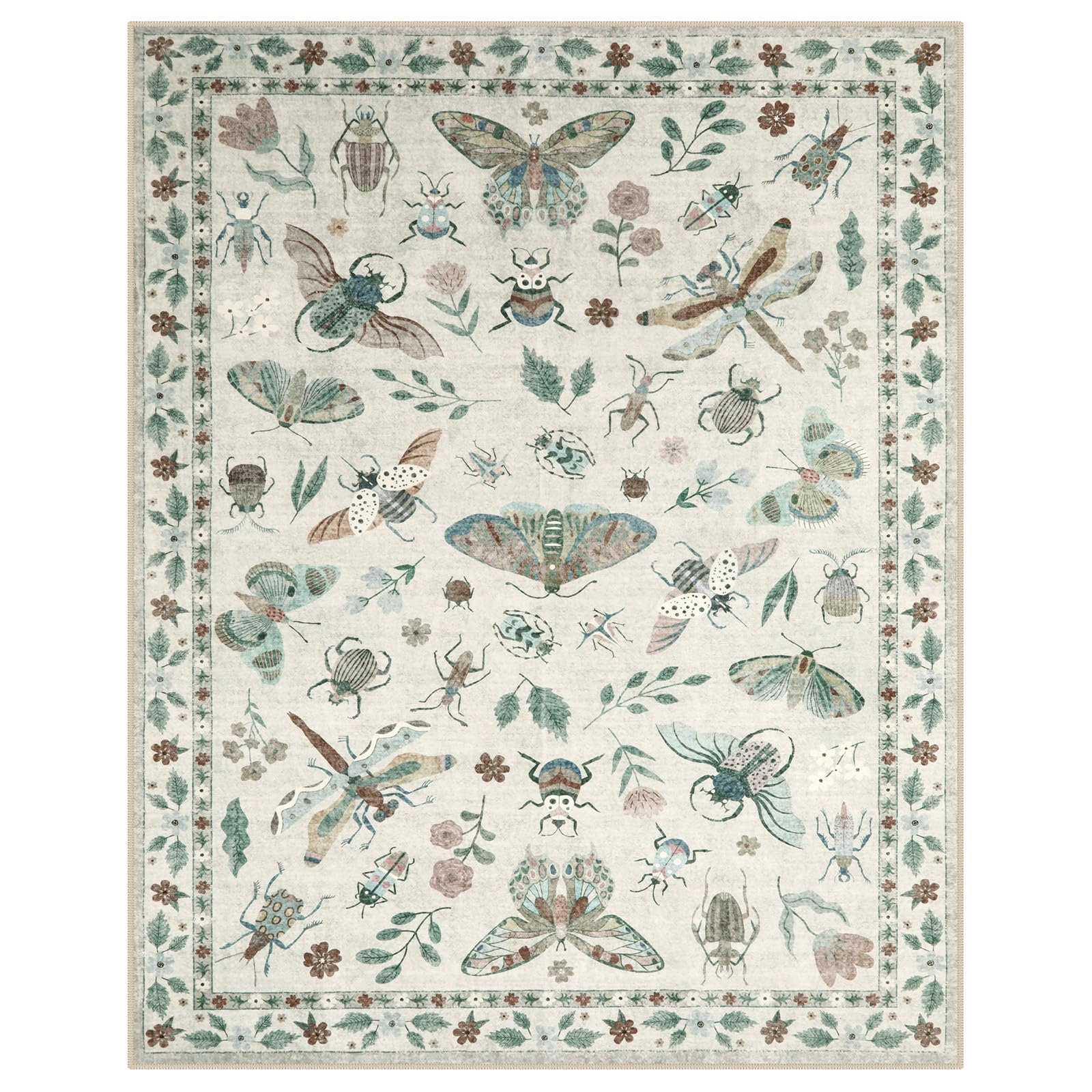 Rosalind Wheeler Cernak Rectangle Area Rug with Non-Slip Backing | Wayfair