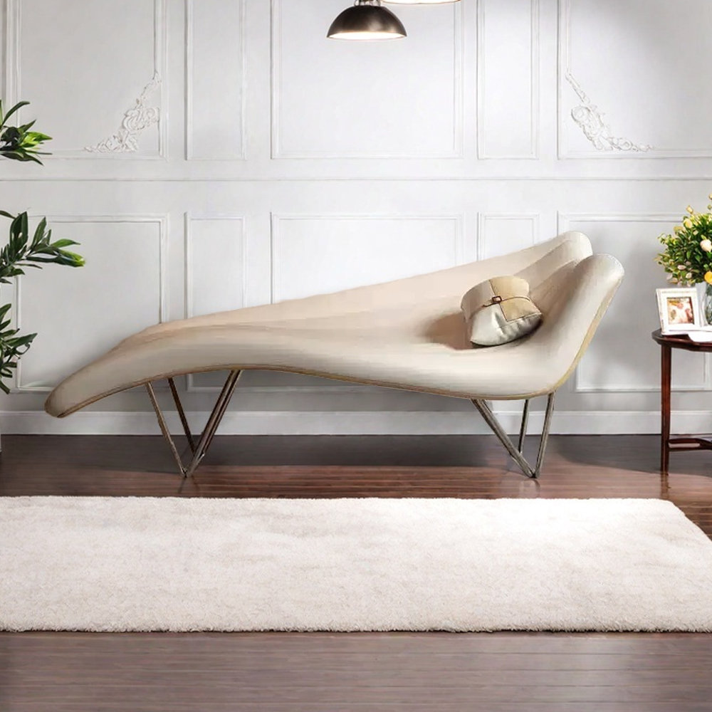 Elegant Home Furnishings.s Faux Leather Casual Single Indoor Chaise ...