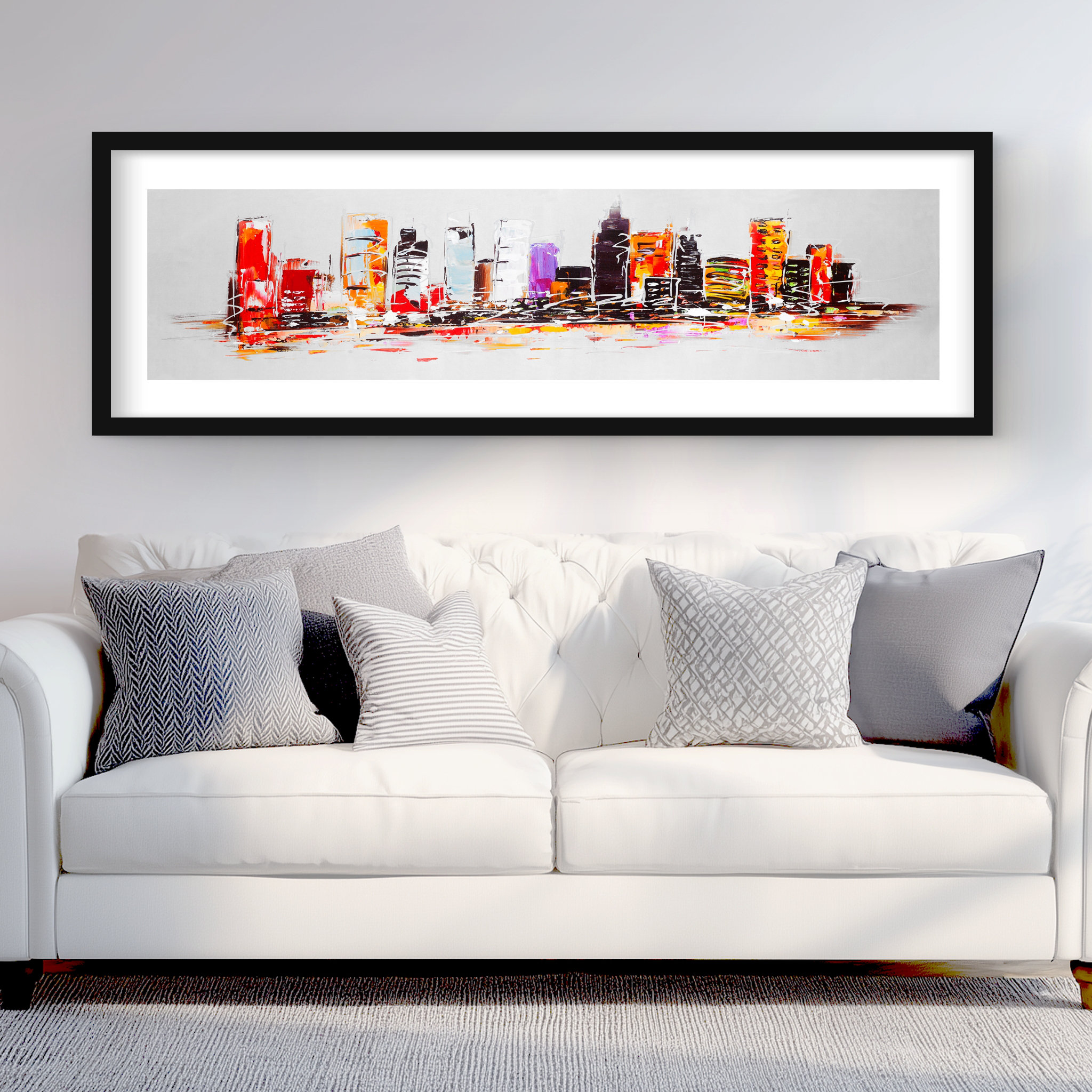 Lark Manor™ Abstract City in Bright Colors - Red Cities Framed Print ...
