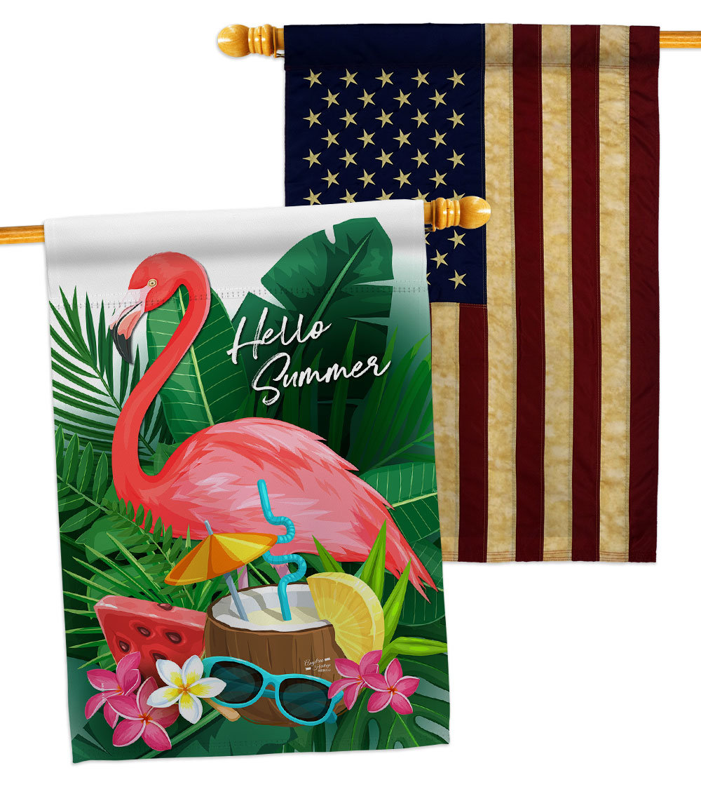 Angeleno Heritage Flamingo Summer House Flags Pack Tropical Coastal ...