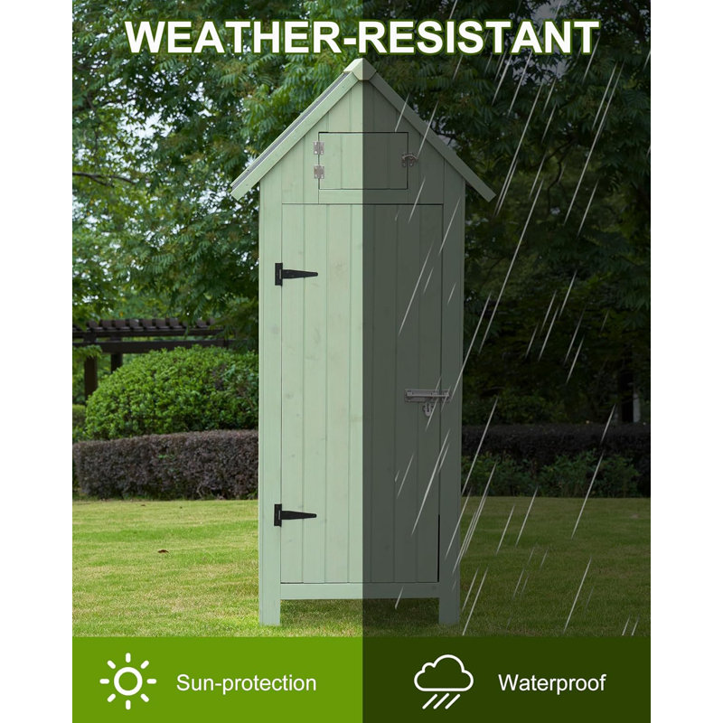 gaomon Outdoor Storage Cabinet, Wooden Garden Sheds, Outside Tool ...