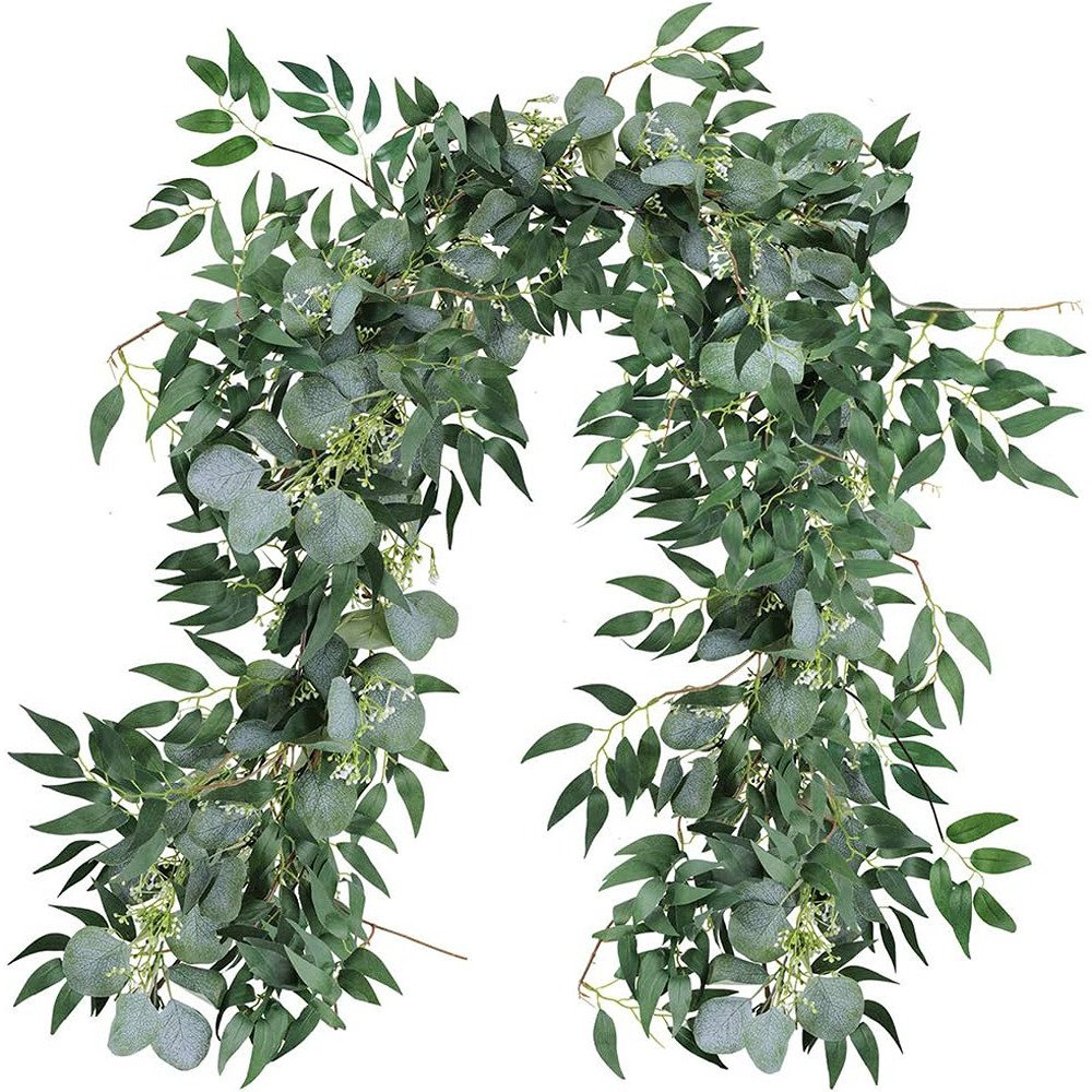 Primrue Fake Greenery Garlands Artificial Silver Dollar Eucalyptus ...