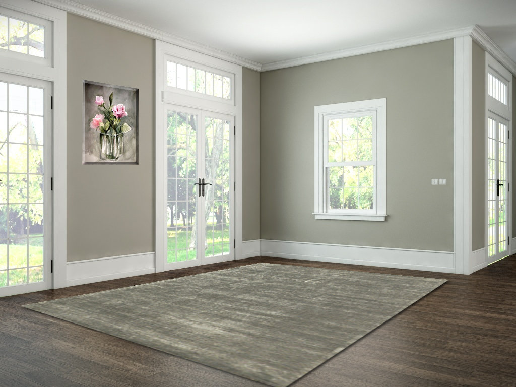 Ebern Designs Brigg Handmade Tufted Wool/Silk Gray Area Rug | Wayfair