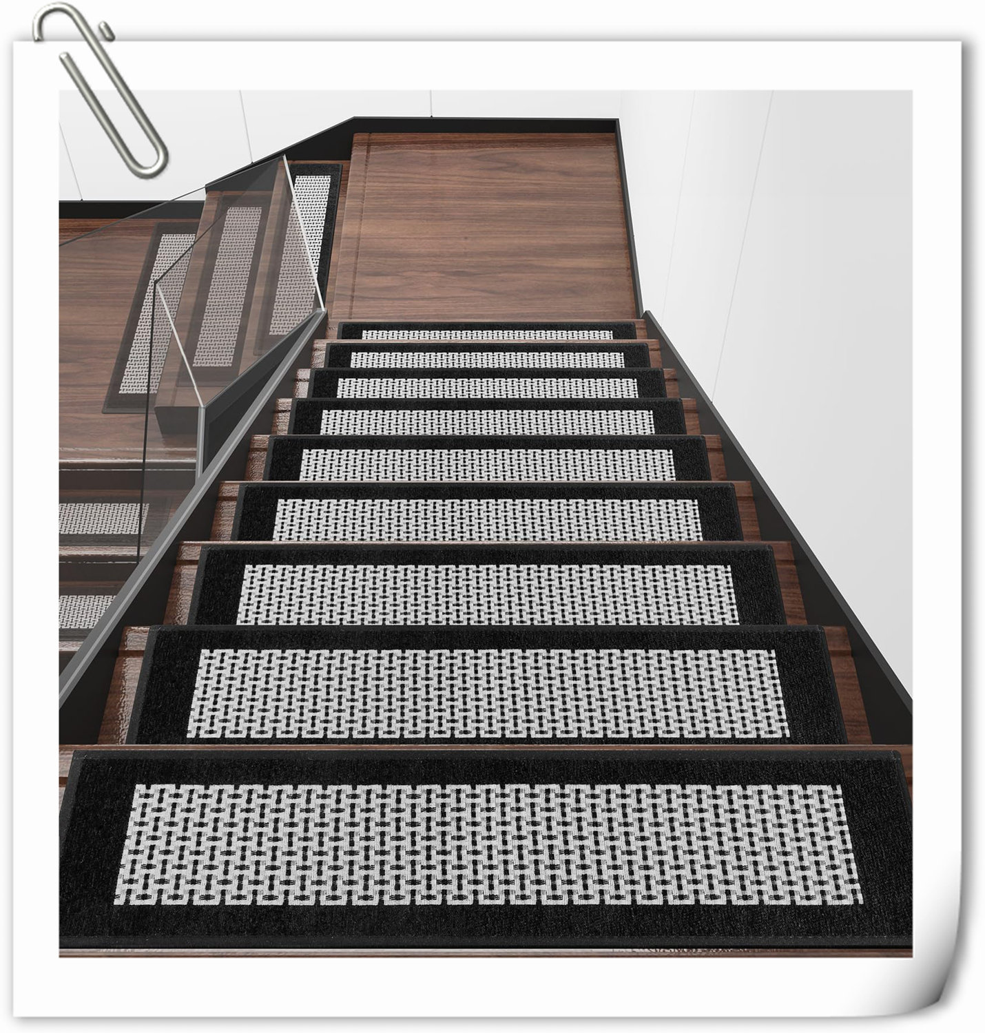Latitude Run® Non-Slip Stair Treads 30X8 Inch – Polyester Indoor Stair ...