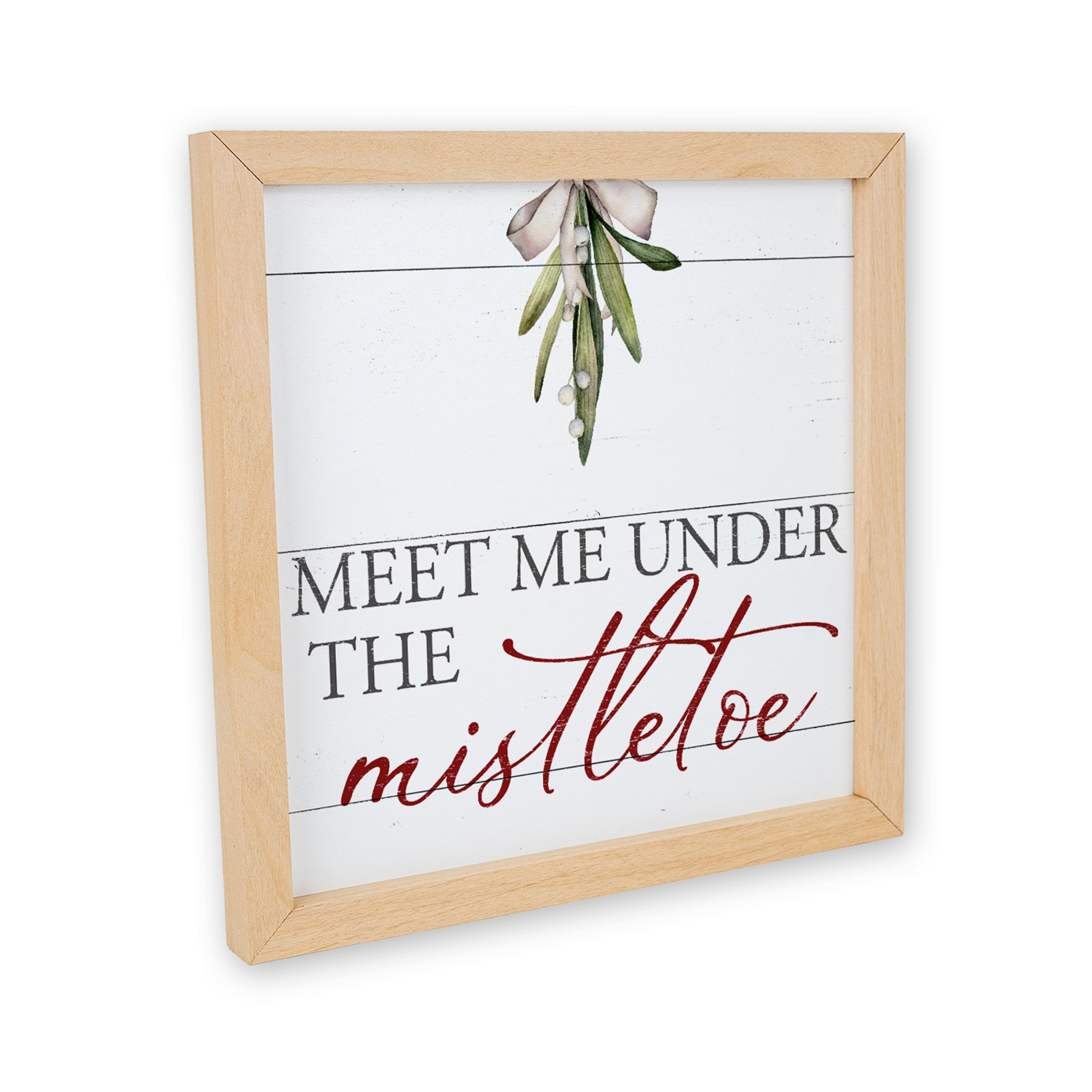 The Holiday Aisle® Meet Me Under the Mistletoe Wood Sign | Wayfair