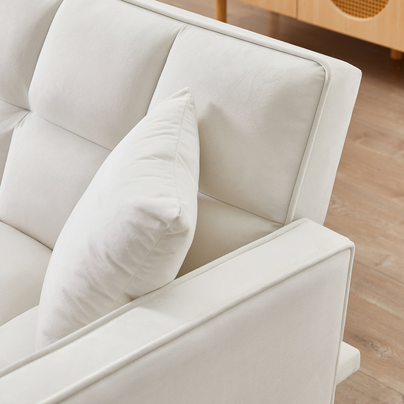 Latitude Run® Kweon 74.41'' Wide Velvet Tufted Loveseat Sofa Bed With ...