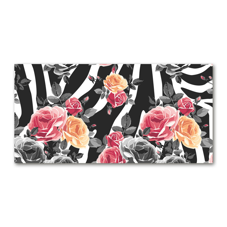 Ophelia & Co. Roses In The Zebra Background - Wrapped Canvas Print ...