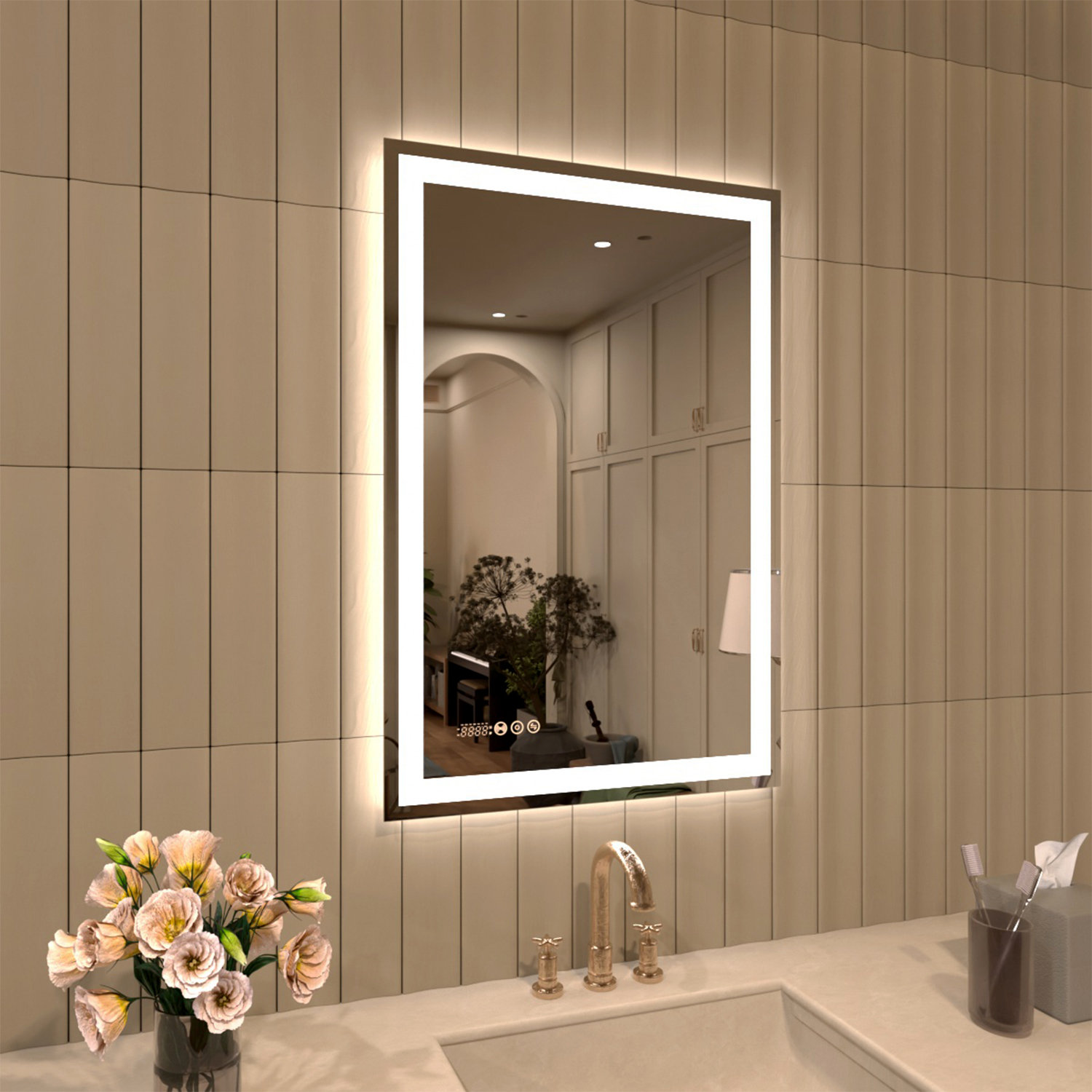 Ivy Bronx Frameless LED Wall Bathroom Vanity Mirror & Reviews | Wayfair