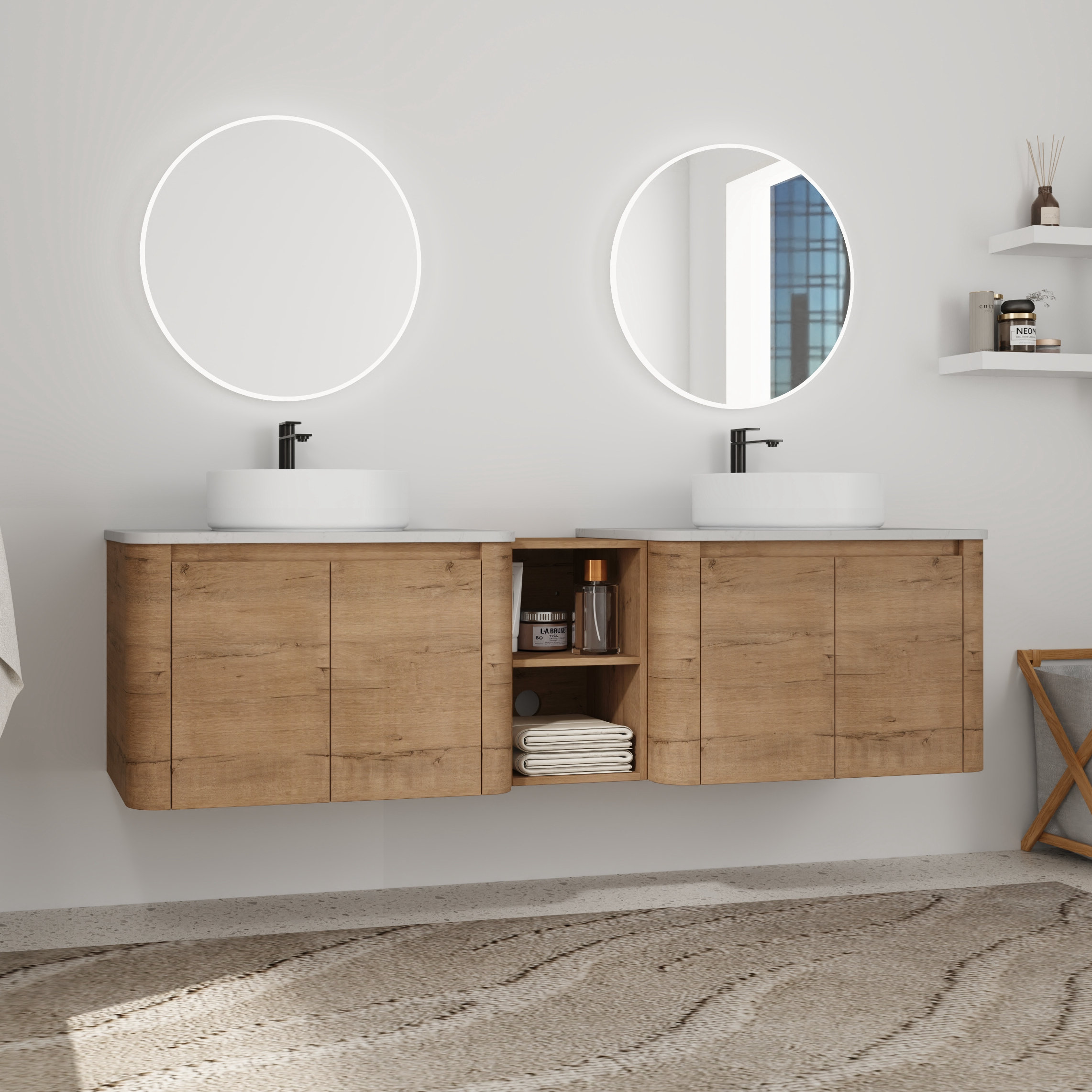 Latitude Run® 72'' Floating Double Bathroom Vanity with Ceramic Sink ...