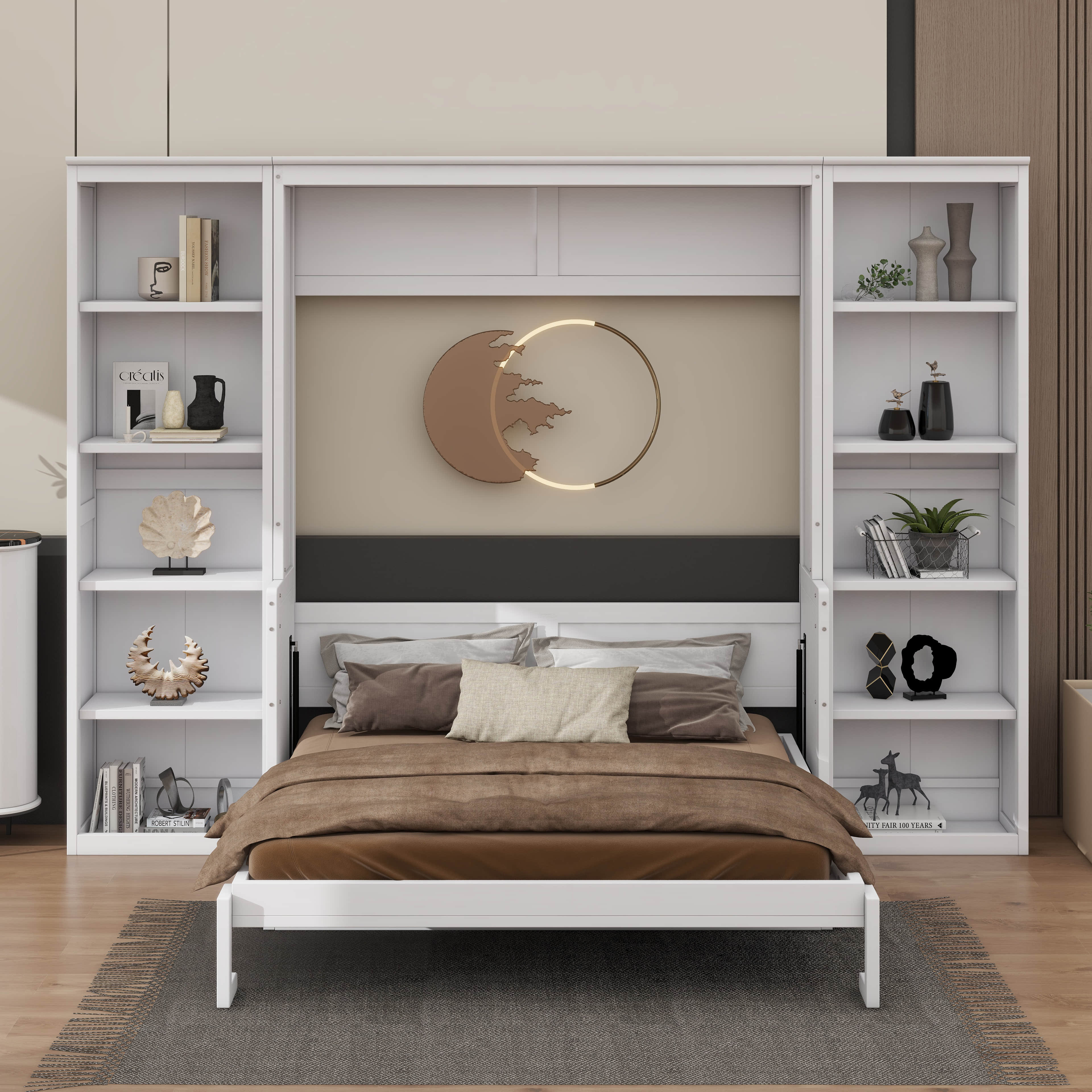 Red Barrel Studio® Spacious Murphy Bed With Integrated Desk And ...