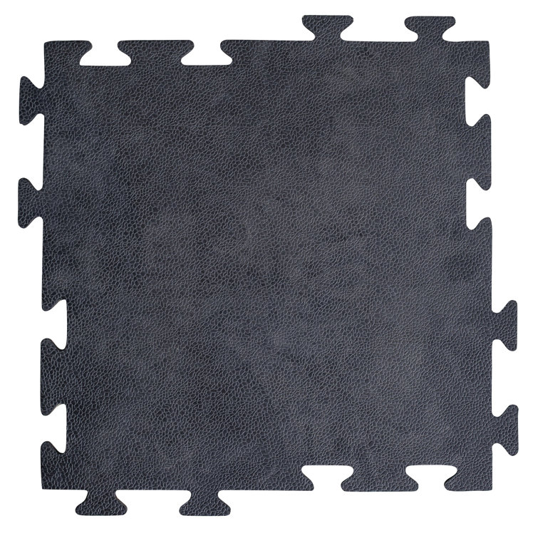AmeriHome Smooth Interlocking Square Rubber Tile Mats - 4 Pack ...