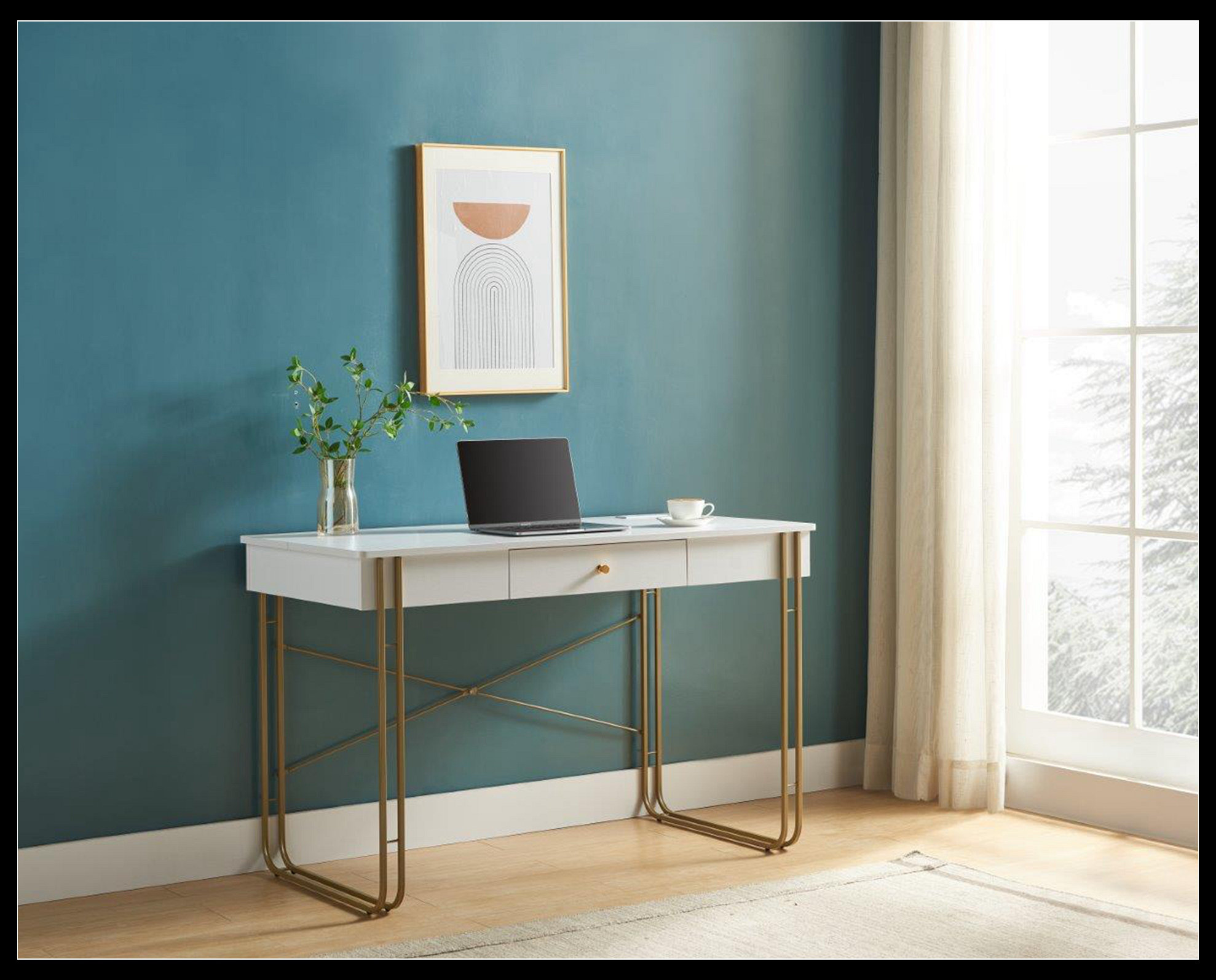 Mercer41 Quention 47.25'' W Rectangle Writing Desk Computer Desk ...