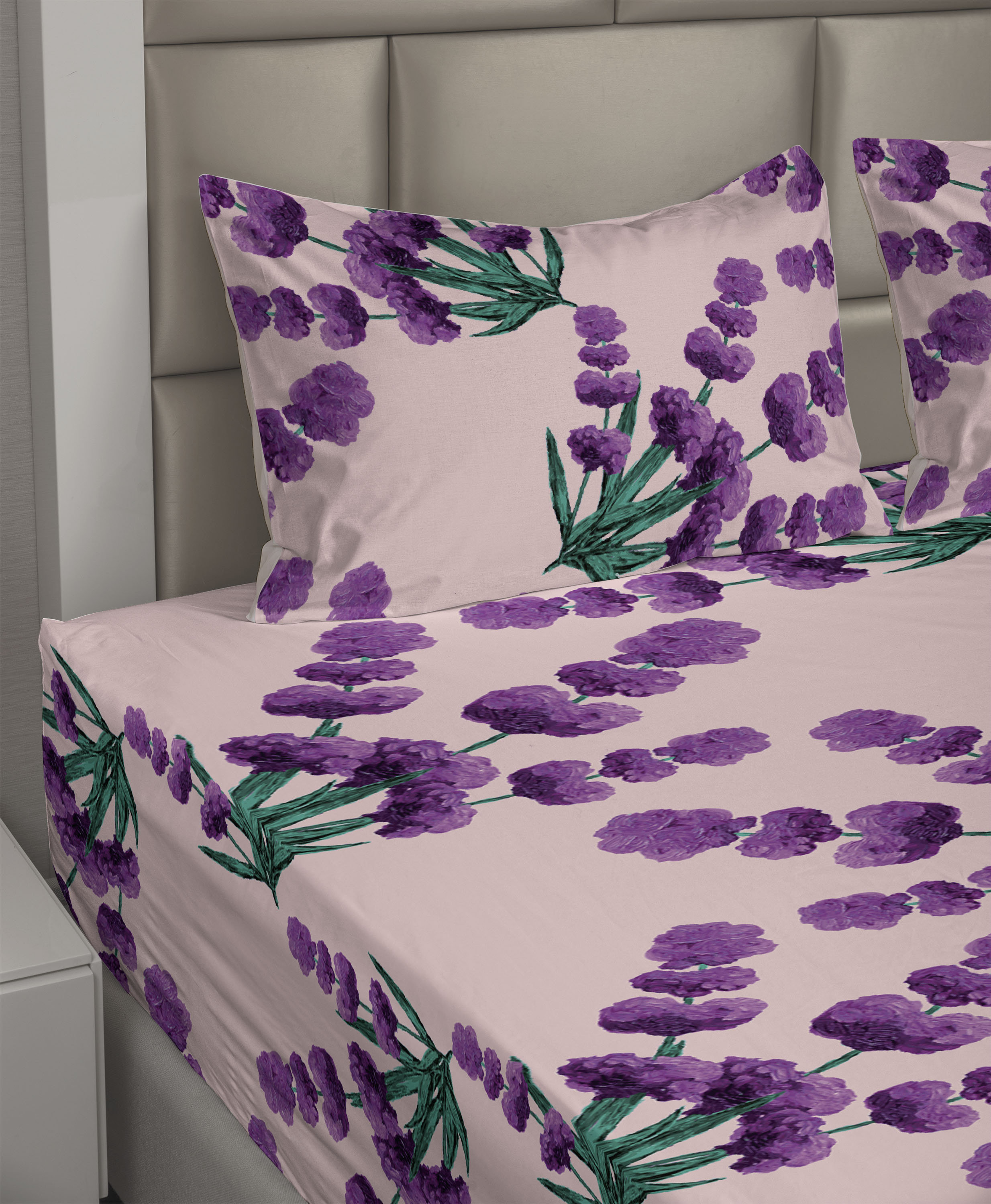 Ambesonne Lavender Pattern Sheet Set Botany Artwork Jade Green and ...
