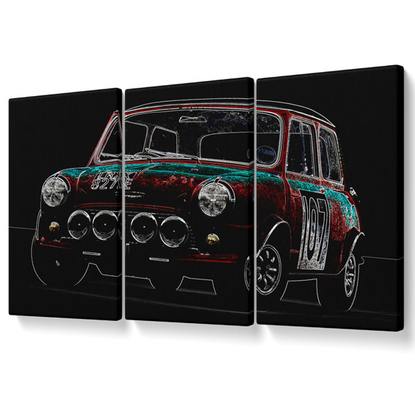 Williston Forge Mini Cooper Front - 3 Piece Wrapped Canvas Graphic Art ...