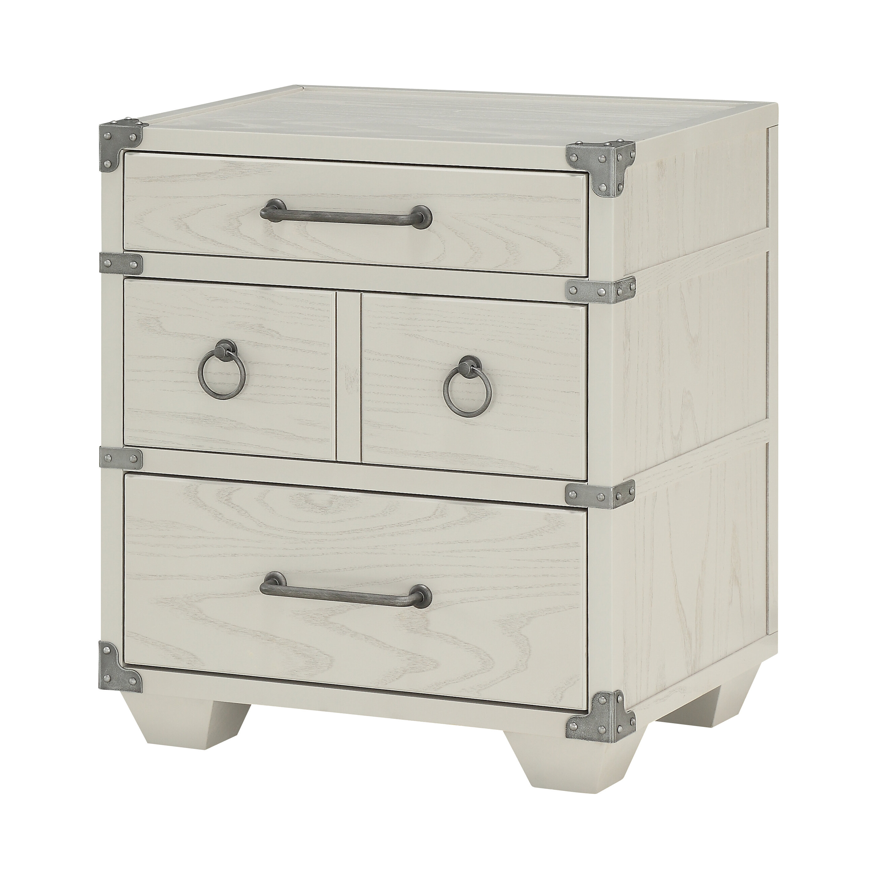 Longshore Tides Nightstand w/USB, Gray | Wayfair