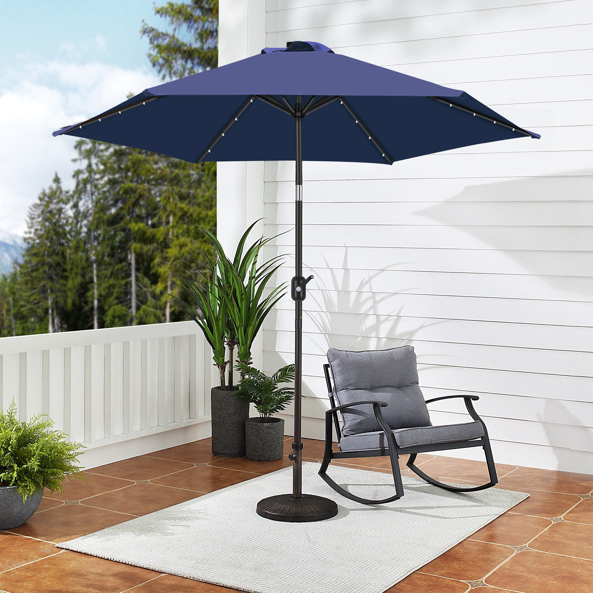 KUTIME 7' 6" Lighted Market Umbrella & Reviews | Wayfair