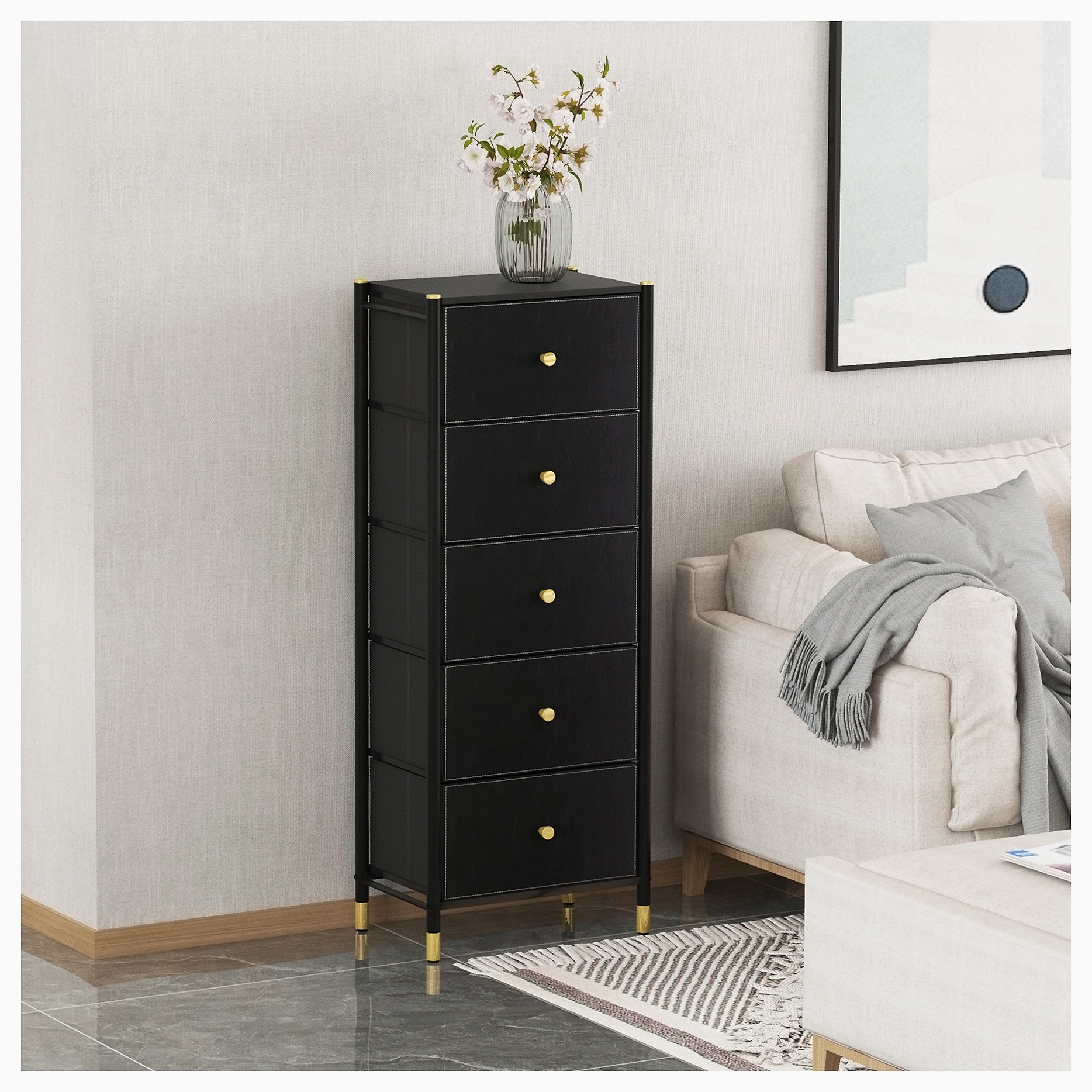 17 Stories Kamiron 5 Drawer Storage Drawer | Wayfair