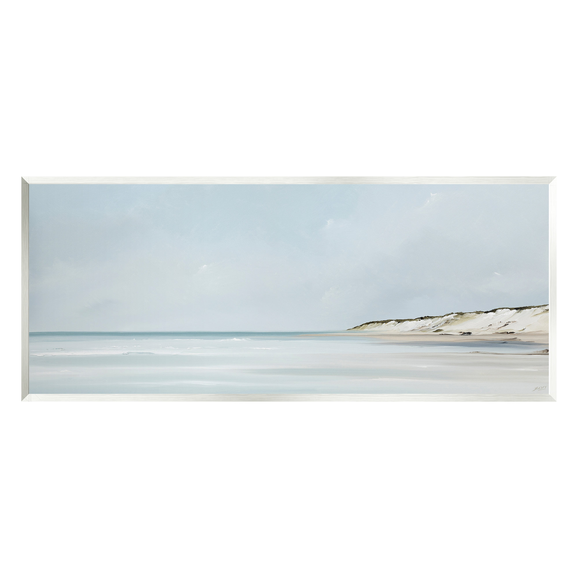 Stupell Industries Az-983-Framed Soft Blue Beach Landscape On Canvas by ...