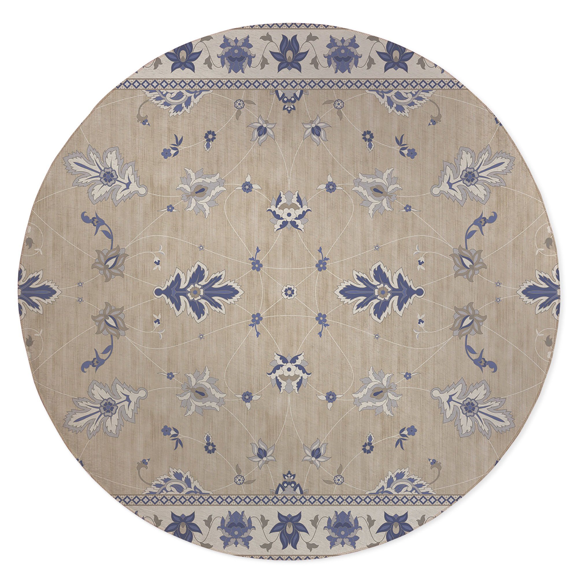 KAVKA DESIGNS Babylon Low Pile Carpet Straight Round Chair Mat | Wayfair
