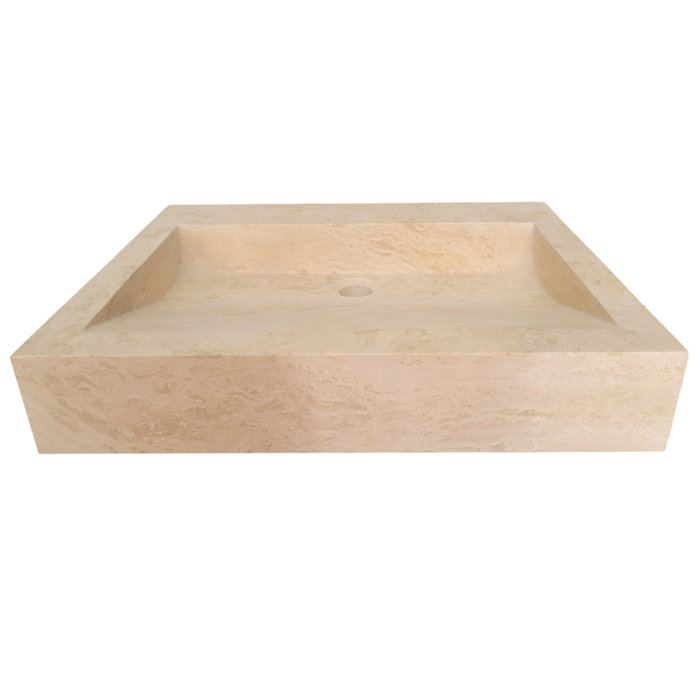 TashMart 17.5'' Stone Rectangular Vessel Bathroom Sink | Wayfair